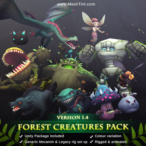 Forest Creatures Pack updated! Buy 3D Creatures Models!