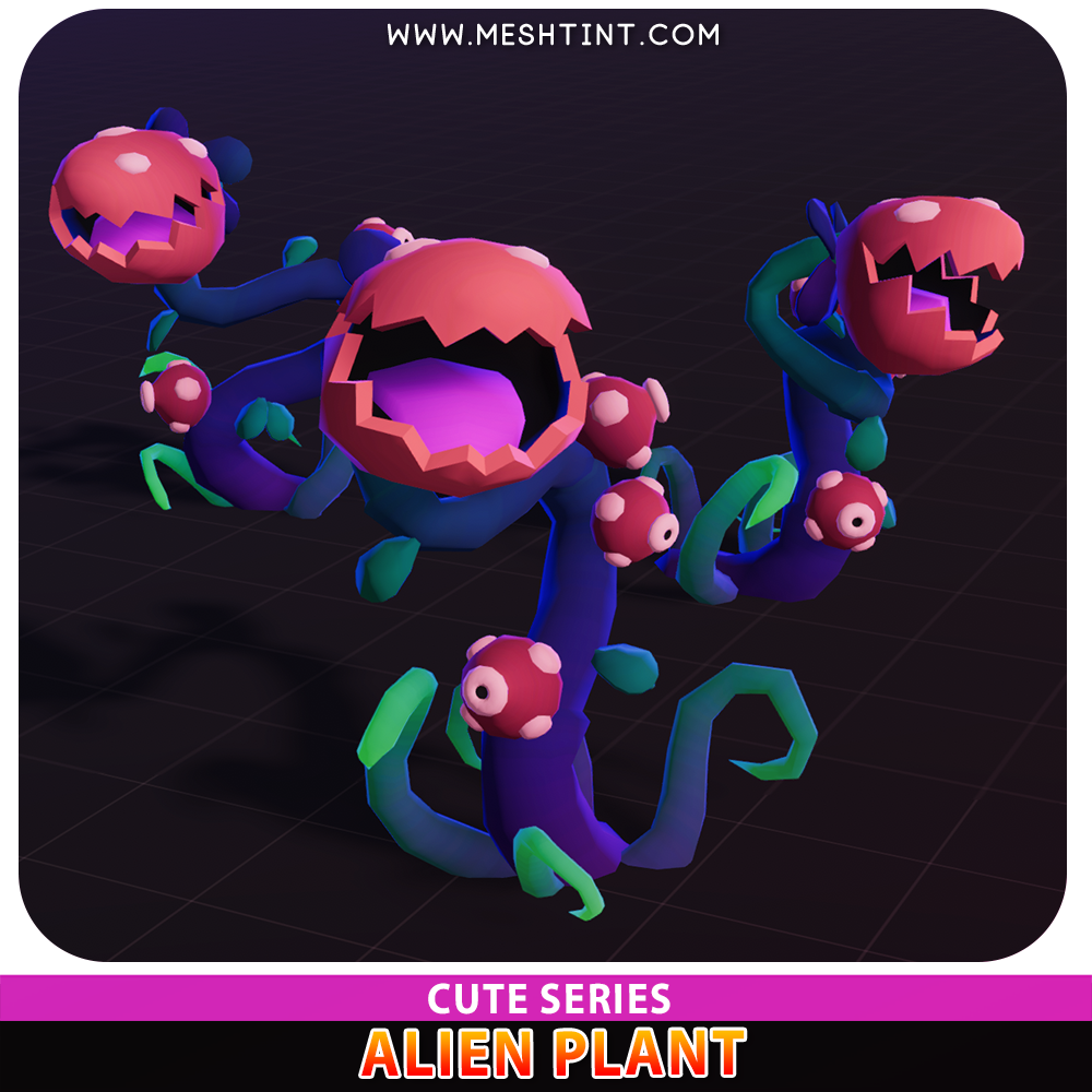 Meshtint Studio - Alien Plant Cute Series | FREE 3D Model | Tutorial | Learn Unity | Art Outsource