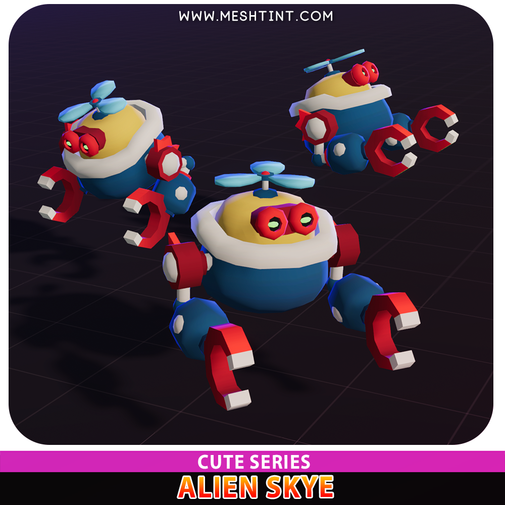 Meshtint Studio - Alien Skye Cute Series | FREE 3D Model | Tutorial | Learn Unity | Art Outsource