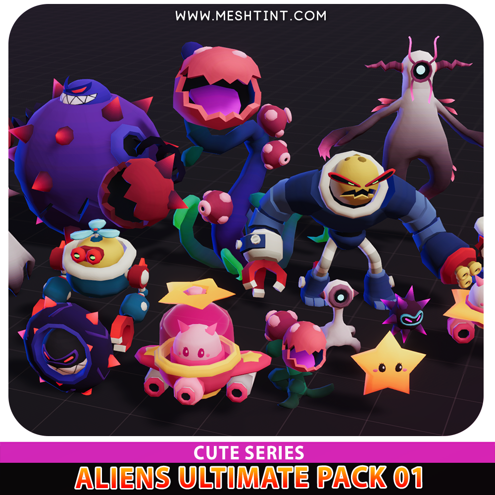 Meshtint Studio - Aliens Ultimate Pack 01 Cute Series | FREE 3D Model | Tutorial | Learn Unity ...