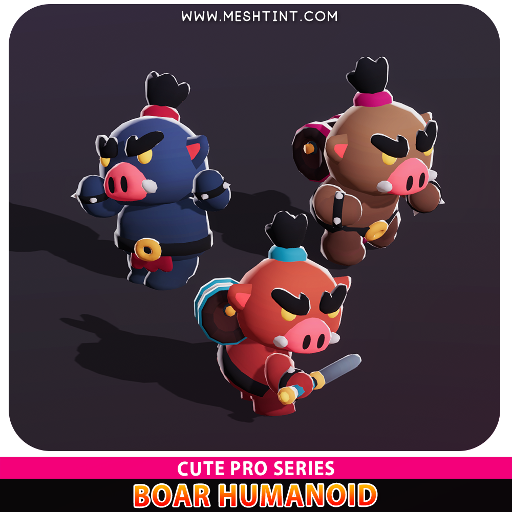 Meshtint Studio - Boar Humanoid Cute Pro Series | FREE 3D Model | Tutorial | Learn Unity | Art ...