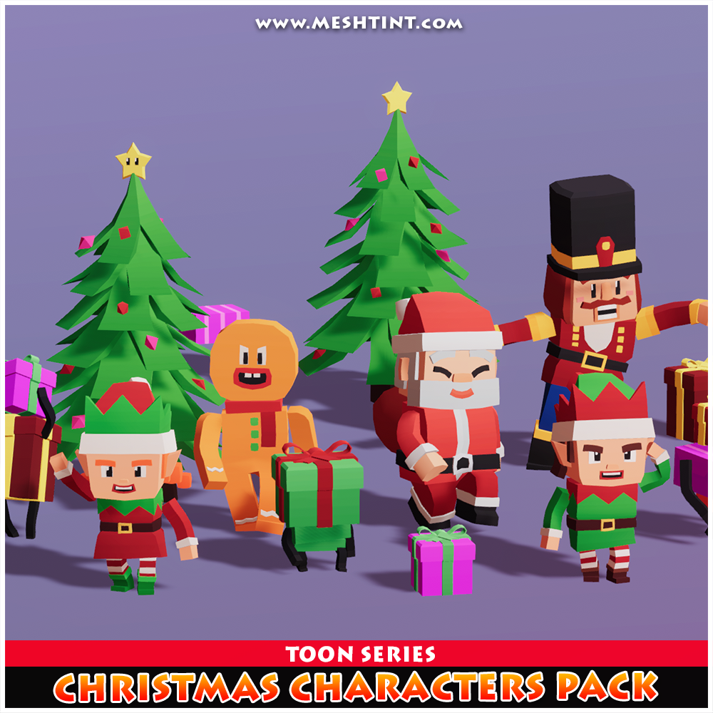 Meshtint Studio - Christmas Characters Pack Toon Series | FREE 3D Model | Tutorial | Learn Unity ...