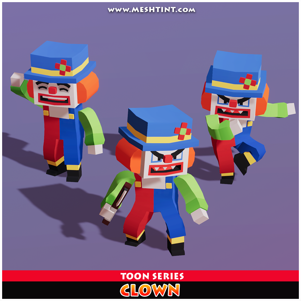 Meshtint Studio - Clown Toon Humanoid Series | FREE 3D Model | Tutorial | Learn Unity | Art ...