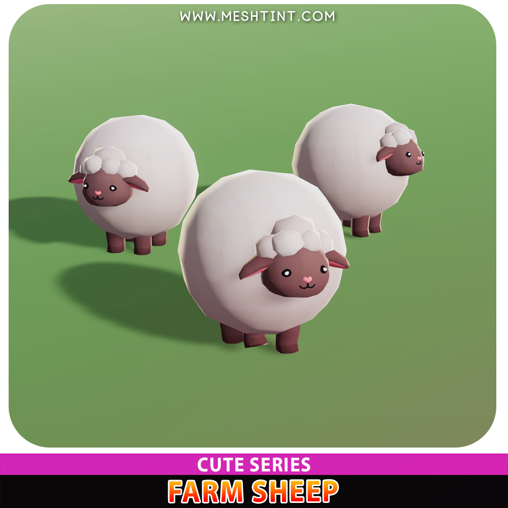 Meshtint Studio - Farm Sheep Cute Series | FREE 3D Model | Tutorial | Learn Unity | Art Outsource