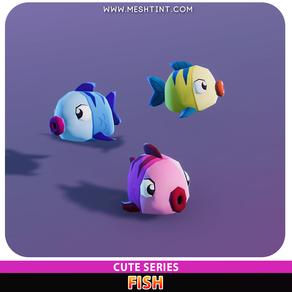 Meshtint Studio - Fish Cute Series 1.1 | FREE 3D Model | Tutorial | Learn Unity | Art Outsource