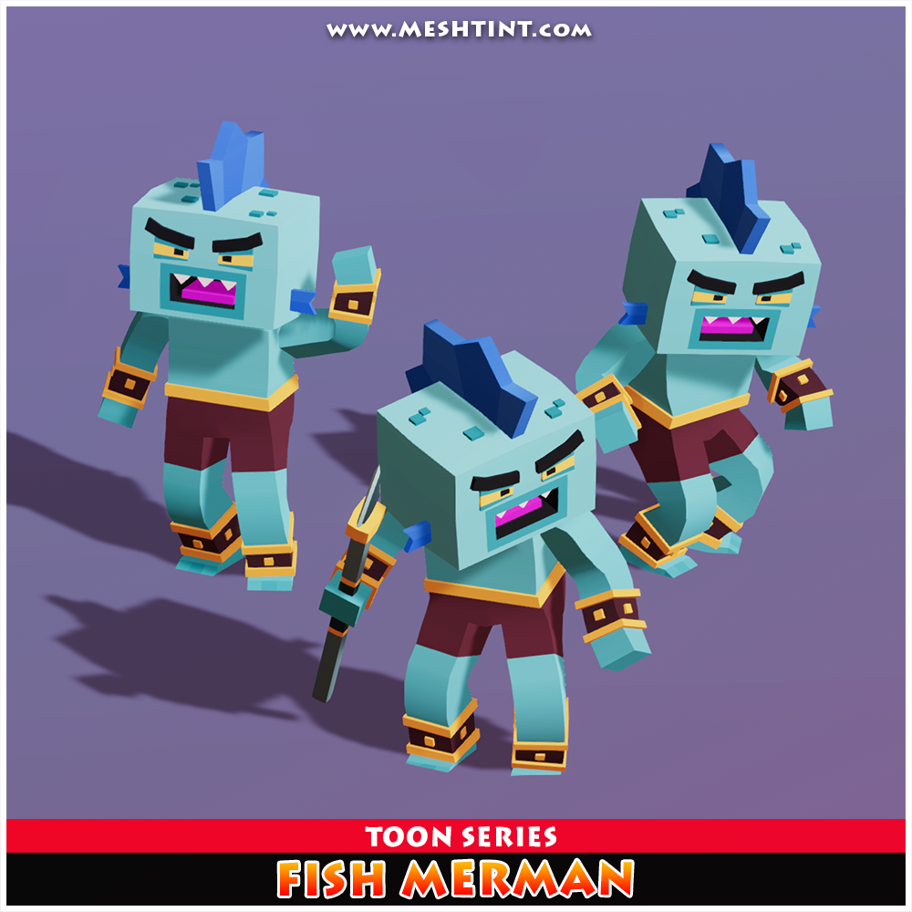 Meshtint Studio - Fish Merman Toon Humanoid Series | FREE 3D Model | Tutorial | Learn Unity ...