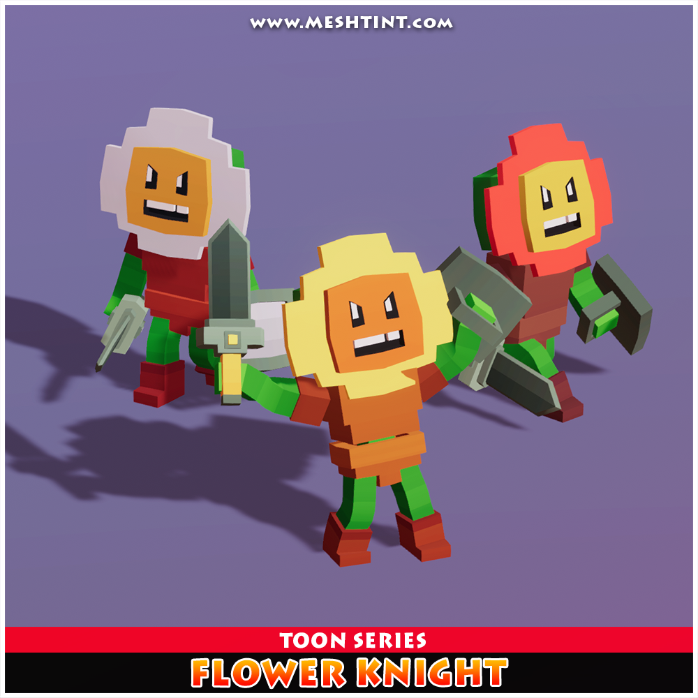 Meshtint Studio - Flower Knight Toon Series | FREE 3D Model | Tutorial | Learn Unity | Art Outsource