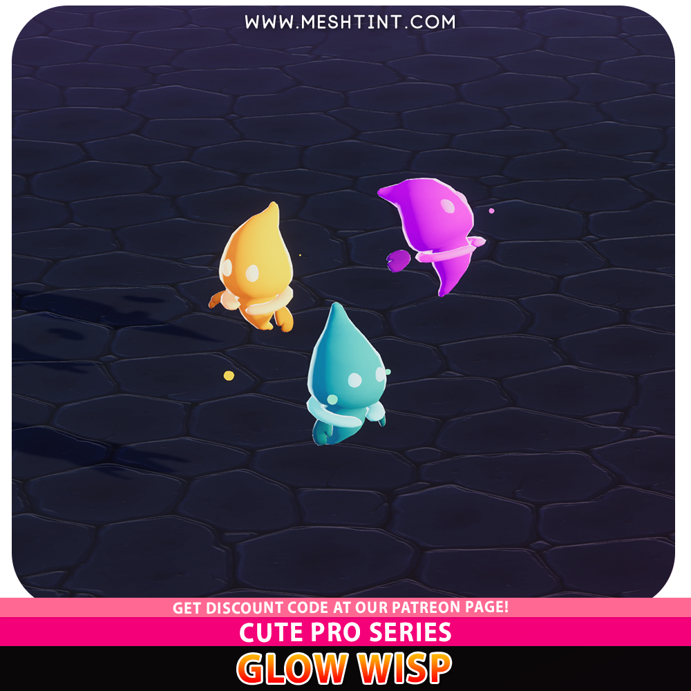 Meshtint Studio - Glow Wisp Cute Pro Series | FREE 3D Model | Tutorial | Learn Unity | Art Outsource
