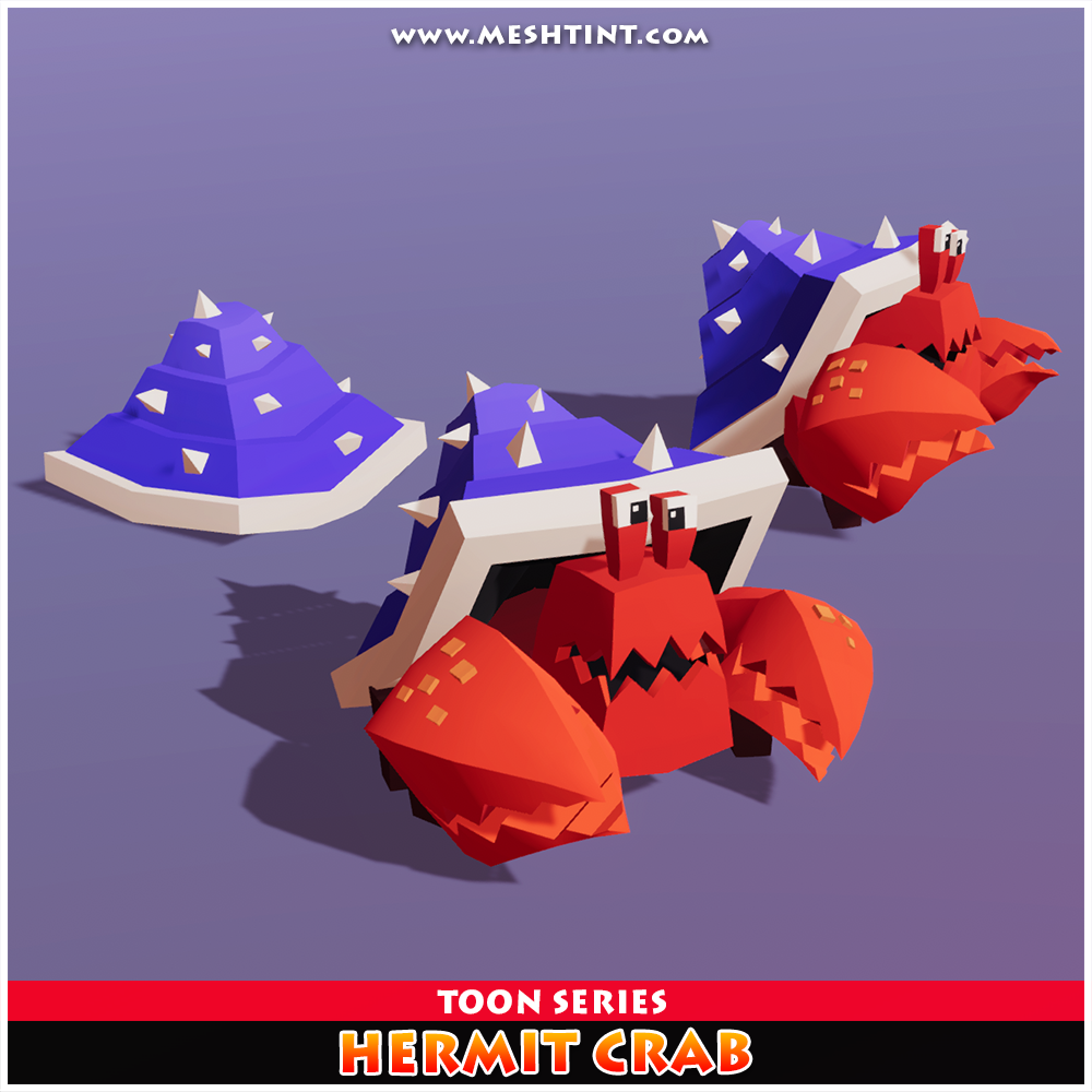 Meshtint Studio - Hermit Crab Toon Series | FREE 3D Model | Tutorial | Learn Unity | Art Outsource