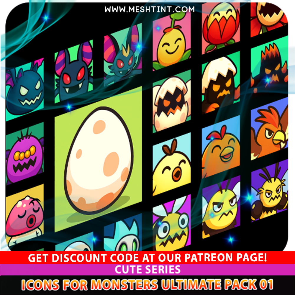 Meshtint Studio - Icons For Monsters Ultimate Pack 01 Cute Series ...