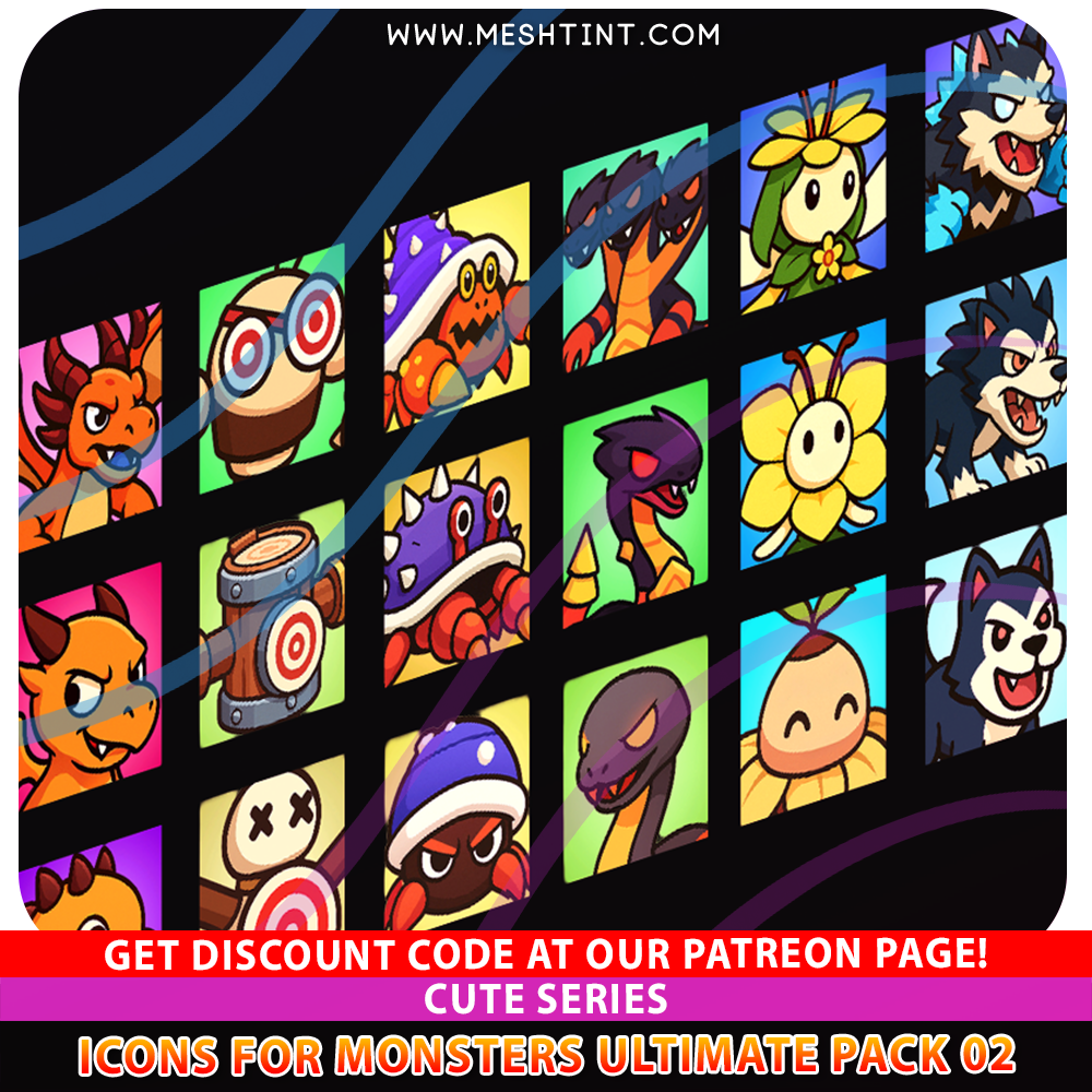 Meshtint Studio - Icons For Monsters Ultimate Pack 02 Cute Series ...