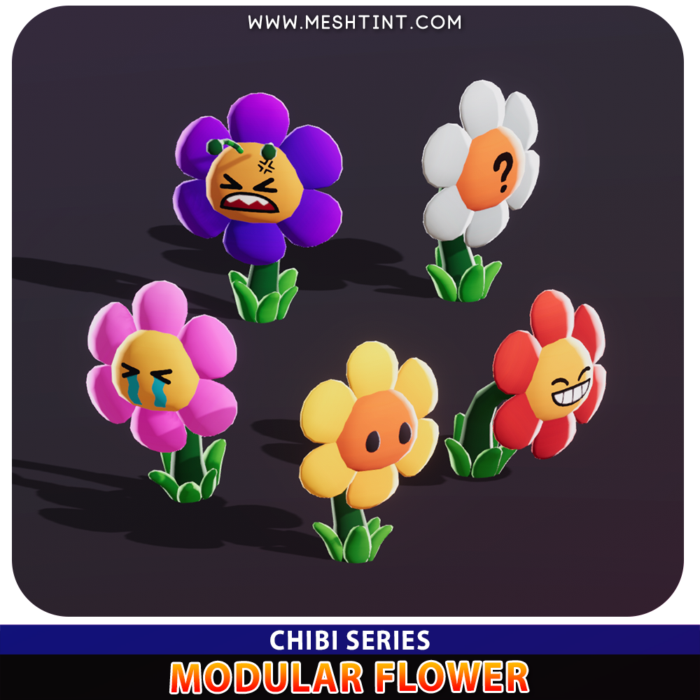 Meshtint Studio - Modular Flower Cute Pro Series | FREE 3D Model | Tutorial | Learn Unity | Art ...