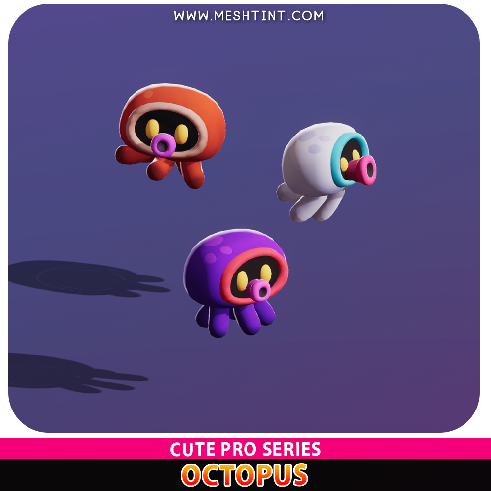 Meshtint Studio - Octopus Cute Pro Series | FREE 3D Model | Tutorial | Learn Unity | Art Outsource