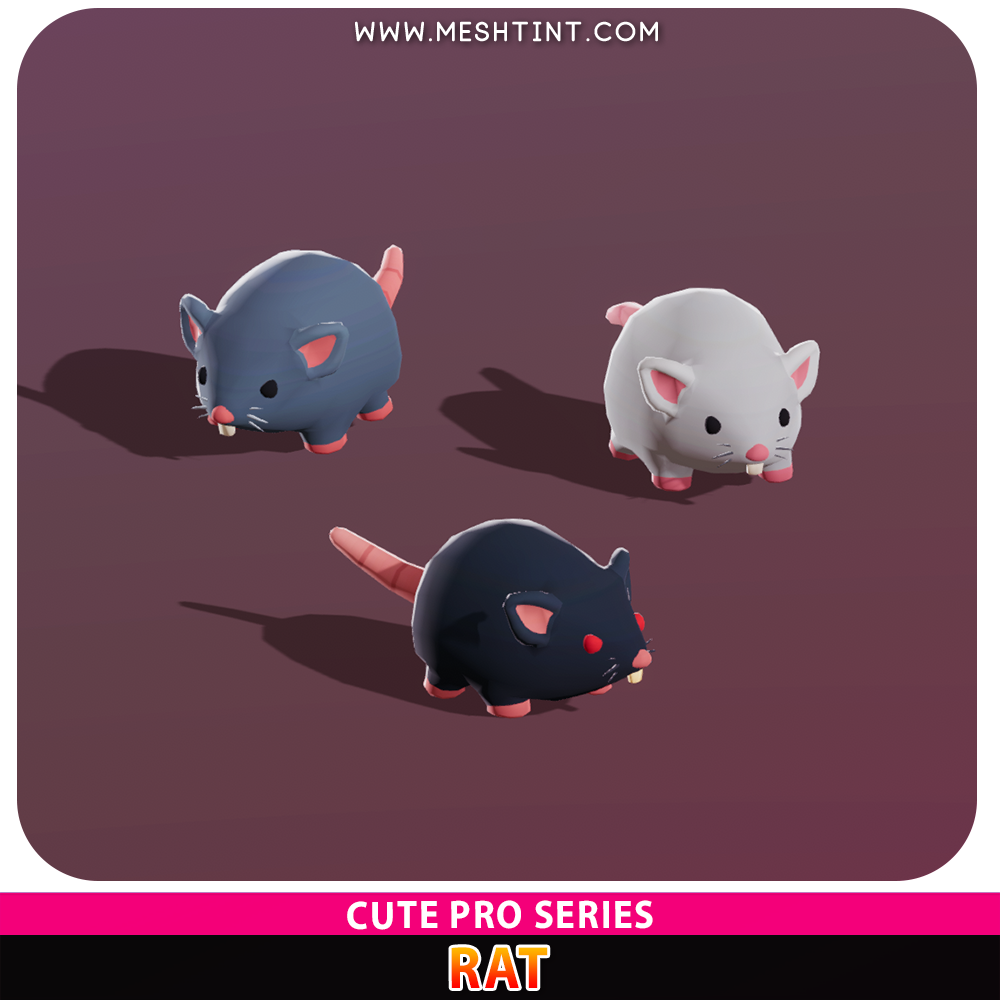 Meshtint Studio - Rat Cute Pro Series | FREE 3D Model | Tutorial | Learn Unity | Art Outsource