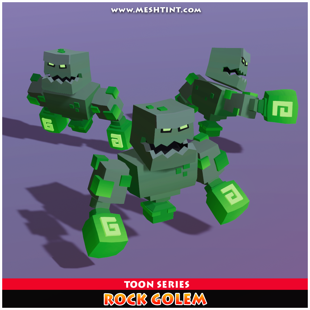 Meshtint Studio - Rock Golem Toon Series | FREE 3D Model | Tutorial | Learn Unity | Art Outsource