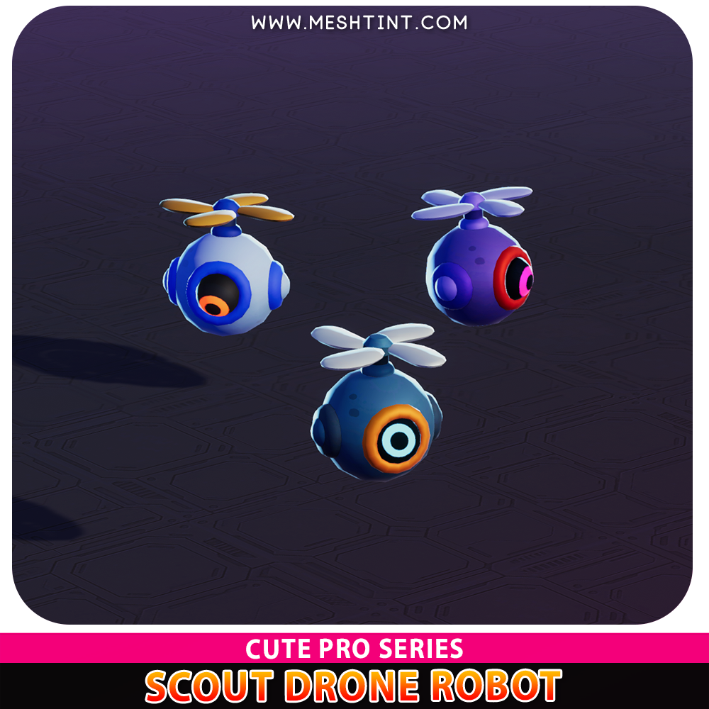 Meshtint Studio - Scout Drone Robot Cute Pro Series 1.1 | FREE 3D Model | Tutorial | Learn Unity ...