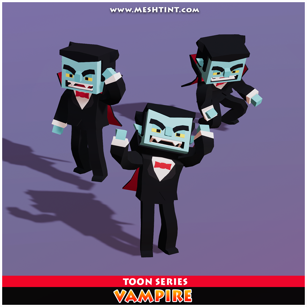 Meshtint Studio - Vampire Toon Humanoid Series | FREE 3D Model | Tutorial | Learn Unity | Art ...