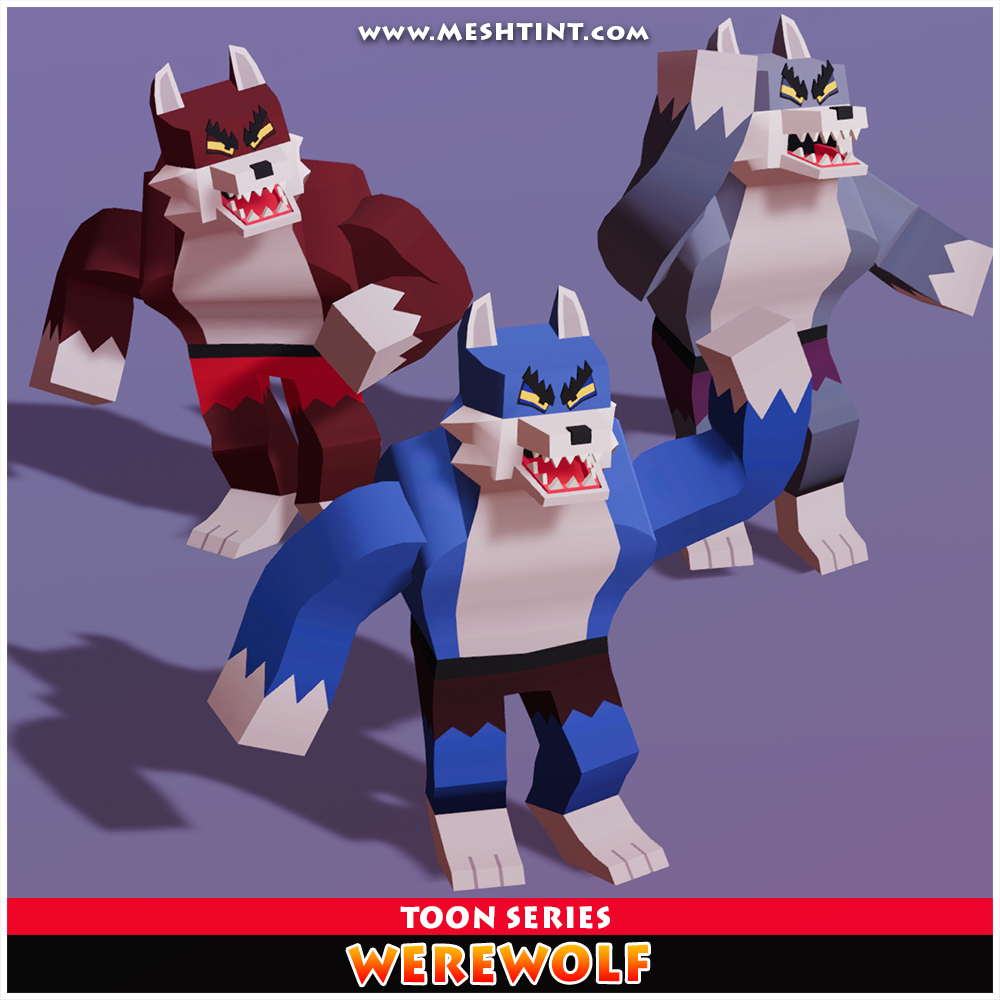 Meshtint Studio - Werewolf Toon Humanoid Series | FREE 3D Model | Tutorial | Learn Unity | Art ...