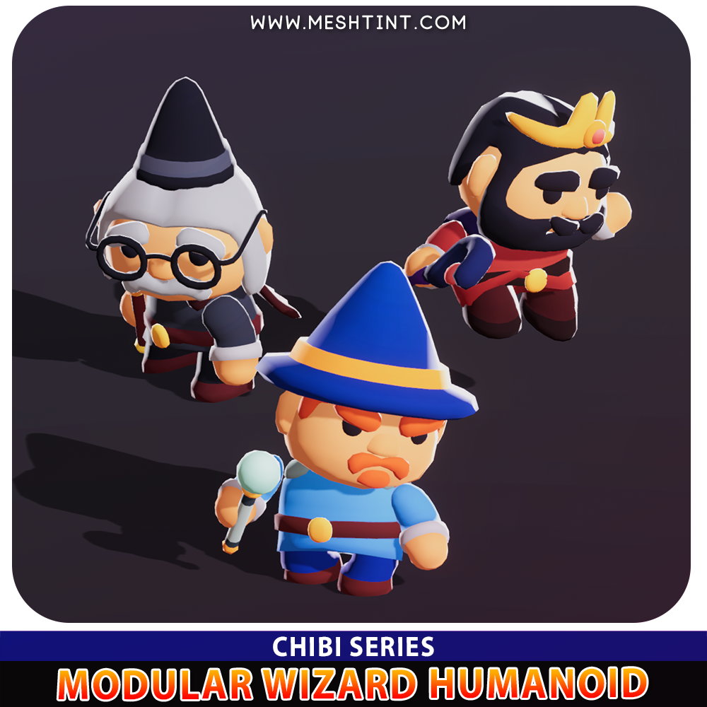 Meshtint Studio - Modular Wizard Humanoid Cute Pro Series | FREE 3D Model | Tutorial | Learn ...