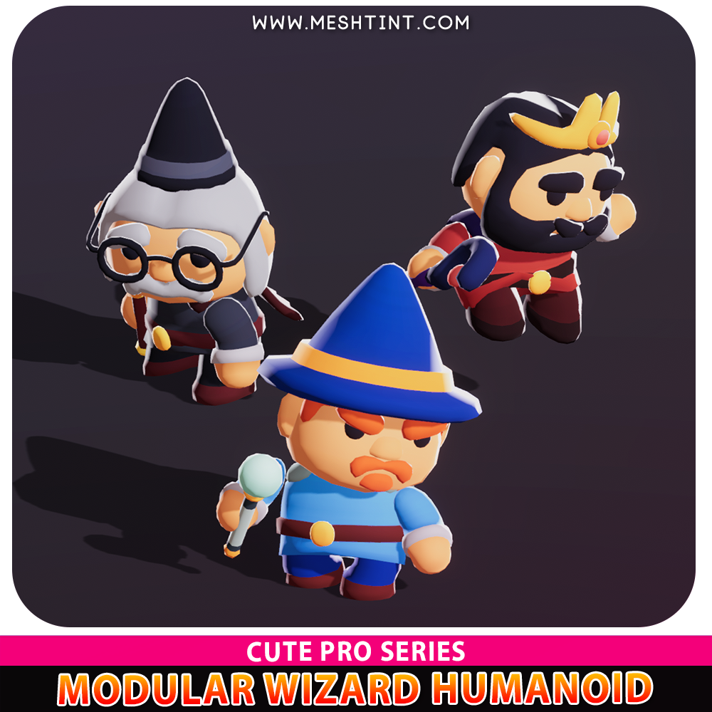 Meshtint Studio - Modular Wizard Humanoid Cute Pro Series | FREE 3D Model | Tutorial | Learn ...