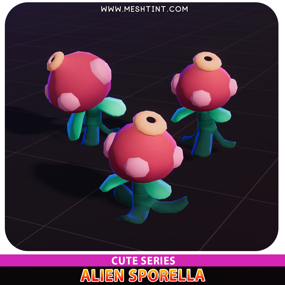 Meshtint Studio - Alien Sporella Cute Series | FREE 3D Model | Tutorial | Learn Unity | Art ...