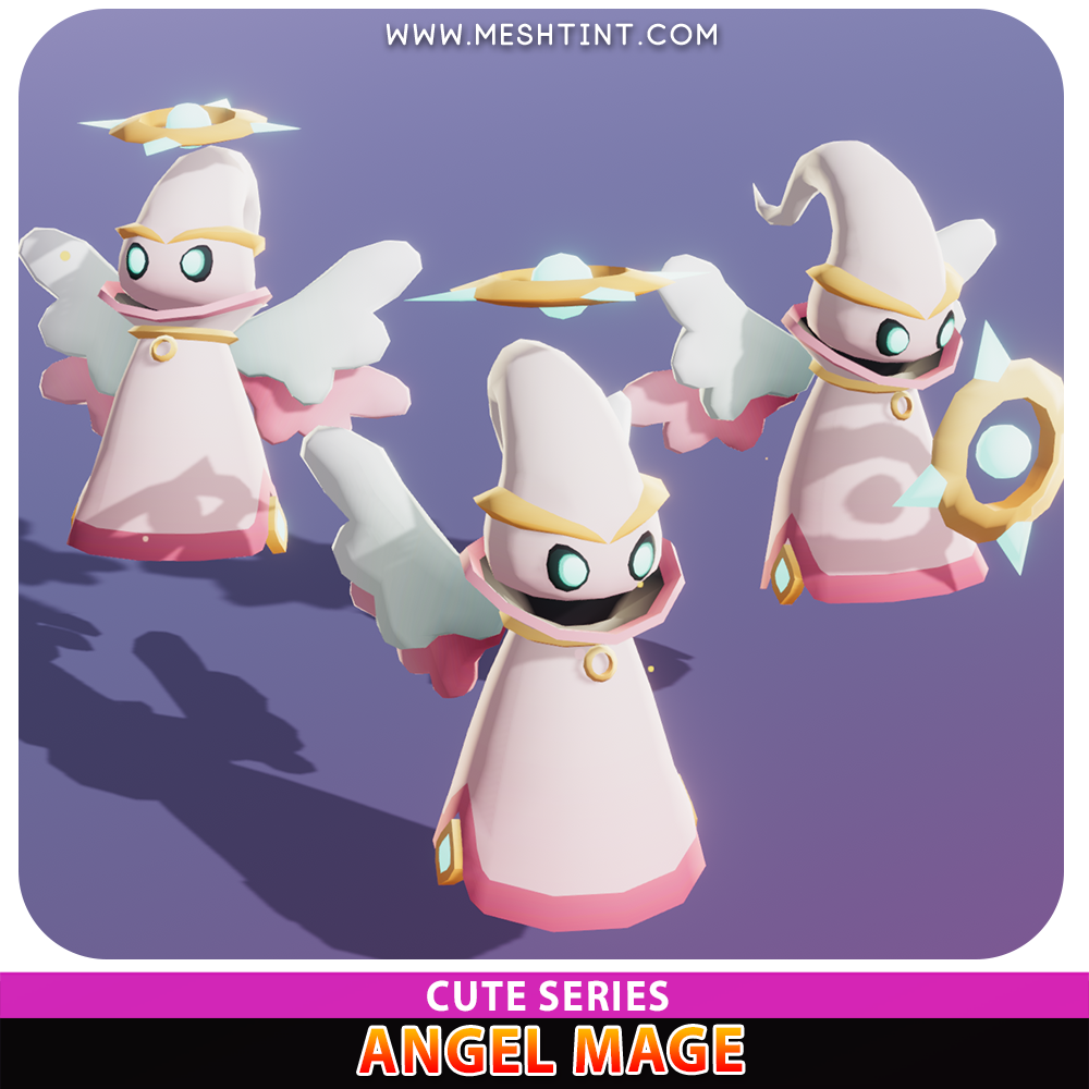 Meshtint Studio - Angel Mage Cute Series | FREE 3D Model | Tutorial | Learn Unity | Art Outsource