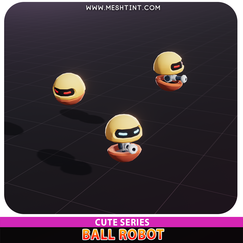 Meshtint Studio - Ball Robot Cute Series 1.1 | FREE 3D Model | Tutorial | Learn Unity | Art ...