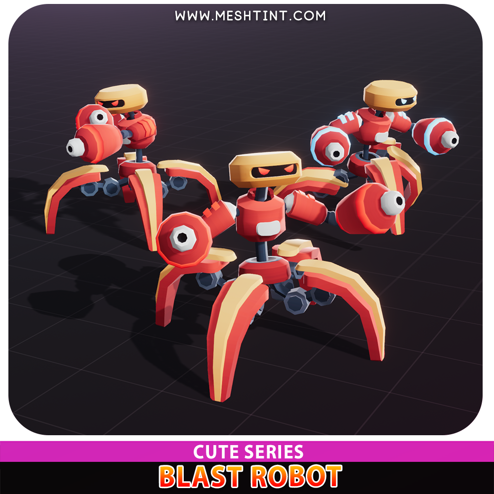 Meshtint Studio - Blast Robot Cute Series 1.1 | FREE 3D Model | Tutorial | Learn Unity | Art ...