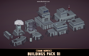 Meshtint Studio - CUBE - Buildings Pack 1.1 | FREE 3D Model | Tutorial | Learn Unity | Art Outsource