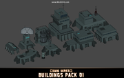 Meshtint Studio - CUBE - Buildings Pack 1.1 | FREE 3D Model | Tutorial | Learn Unity | Art Outsource