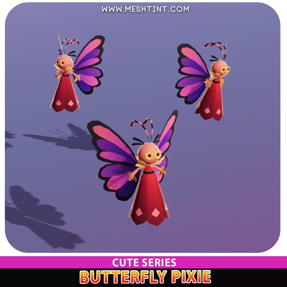 Meshtint Studio - Butterfly Pixie Cute Series | FREE 3D Model ...
