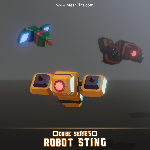 Meshtint Studio - CUBE - Robot Sting | FREE 3D Model | Tutorial | Learn Unity | Art Outsource