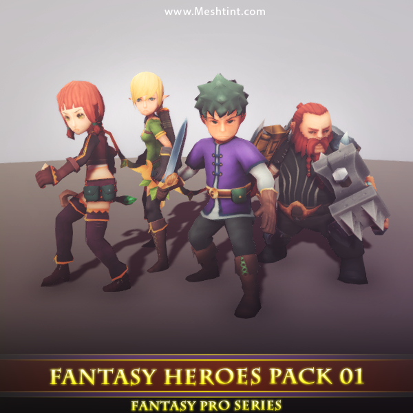 Meshtint Studio - Fantasy Heroes Pack 01 1.4 | FREE 3D Model | Tutorial | Learn Unity | Art ...