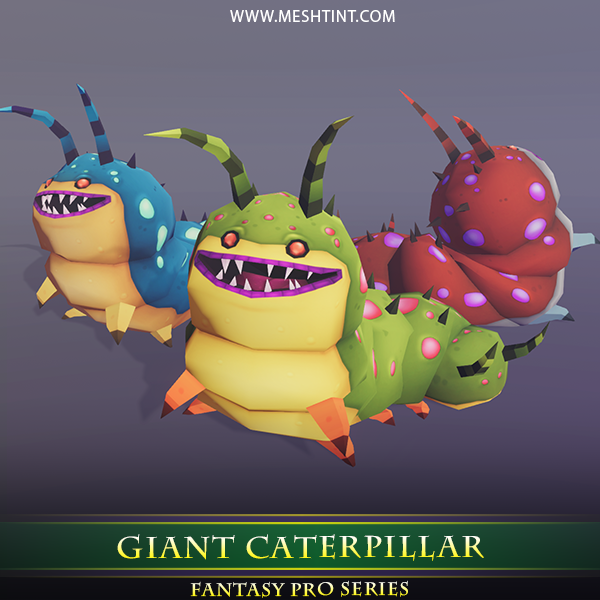 Meshtint Studio - Giant Caterpillar 1.1 | FREE 3D Model | Tutorial | Learn Unity | Art Outsource