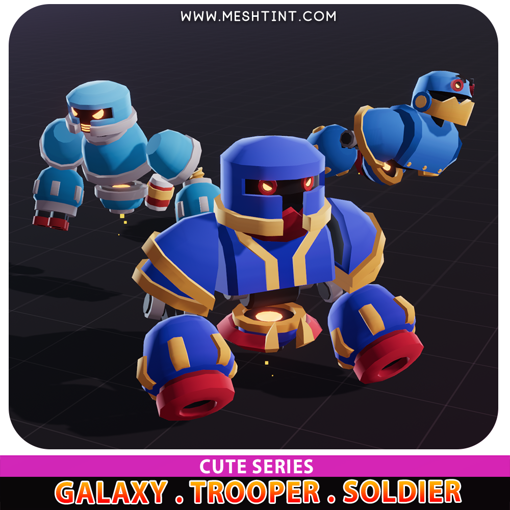 Meshtint Studio - Galaxy Trooper Soldier Robot Evolution Pack Cute Series | FREE 3D Model ...