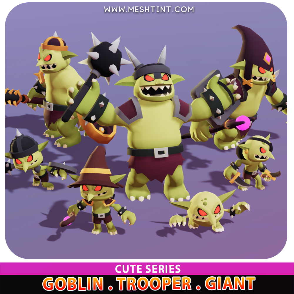 Meshtint Studio - Goblin Trooper Giant Evolution Modular Pack Cute Series | FREE 3D Model ...