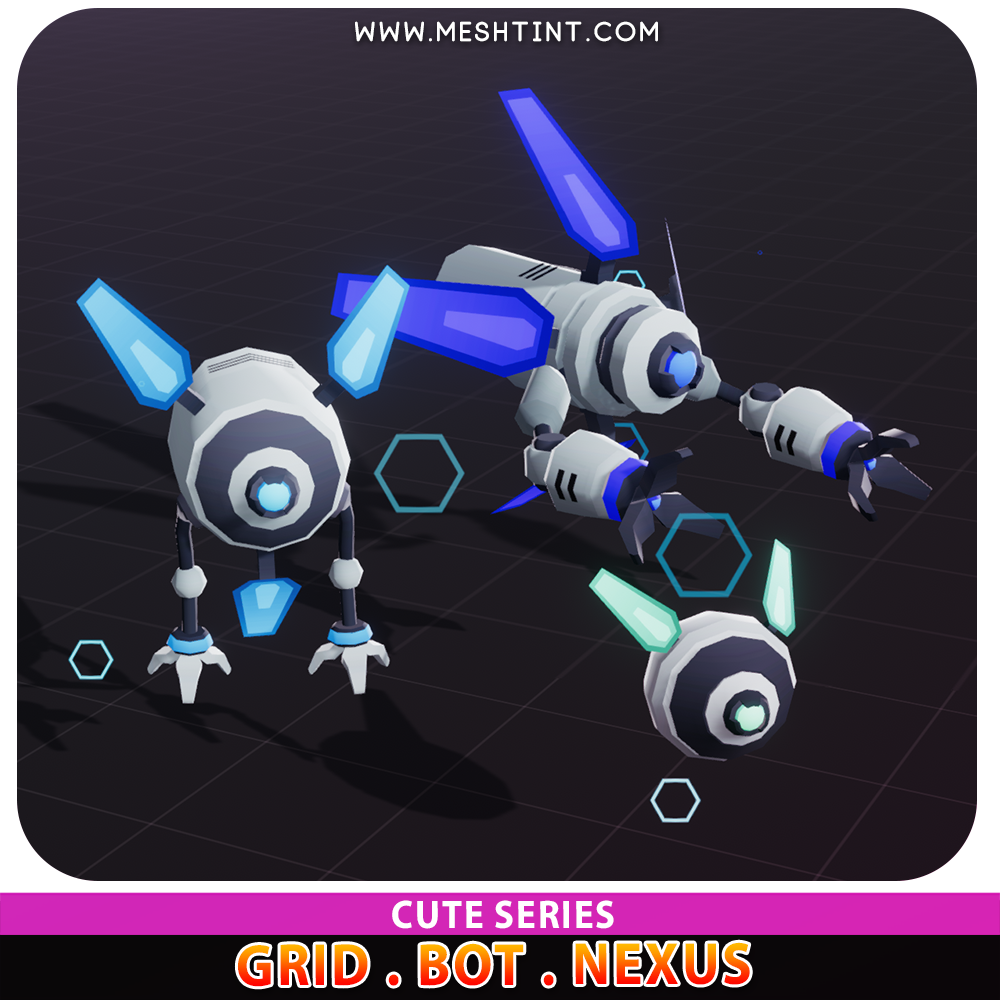 Meshtint Studio - Grid Bot Nexus Robot Evolution Pack Cute Series | FREE 3D Model | Tutorial ...