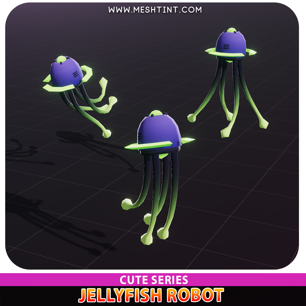 Meshtint Studio - Jellyfish Robot Cute Series | FREE 3D Model | Tutorial | Learn Unity | Art ...