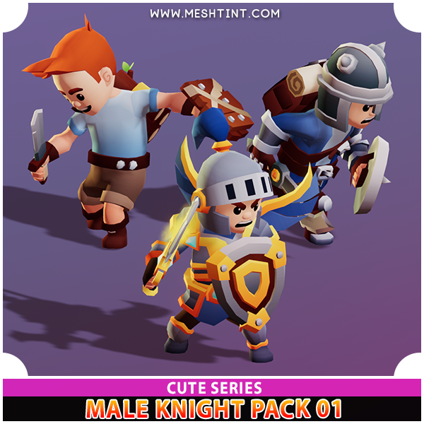 Meshtint Studio - Male Knight Modular Pack 01 Cute Series V1.2 | FREE ...