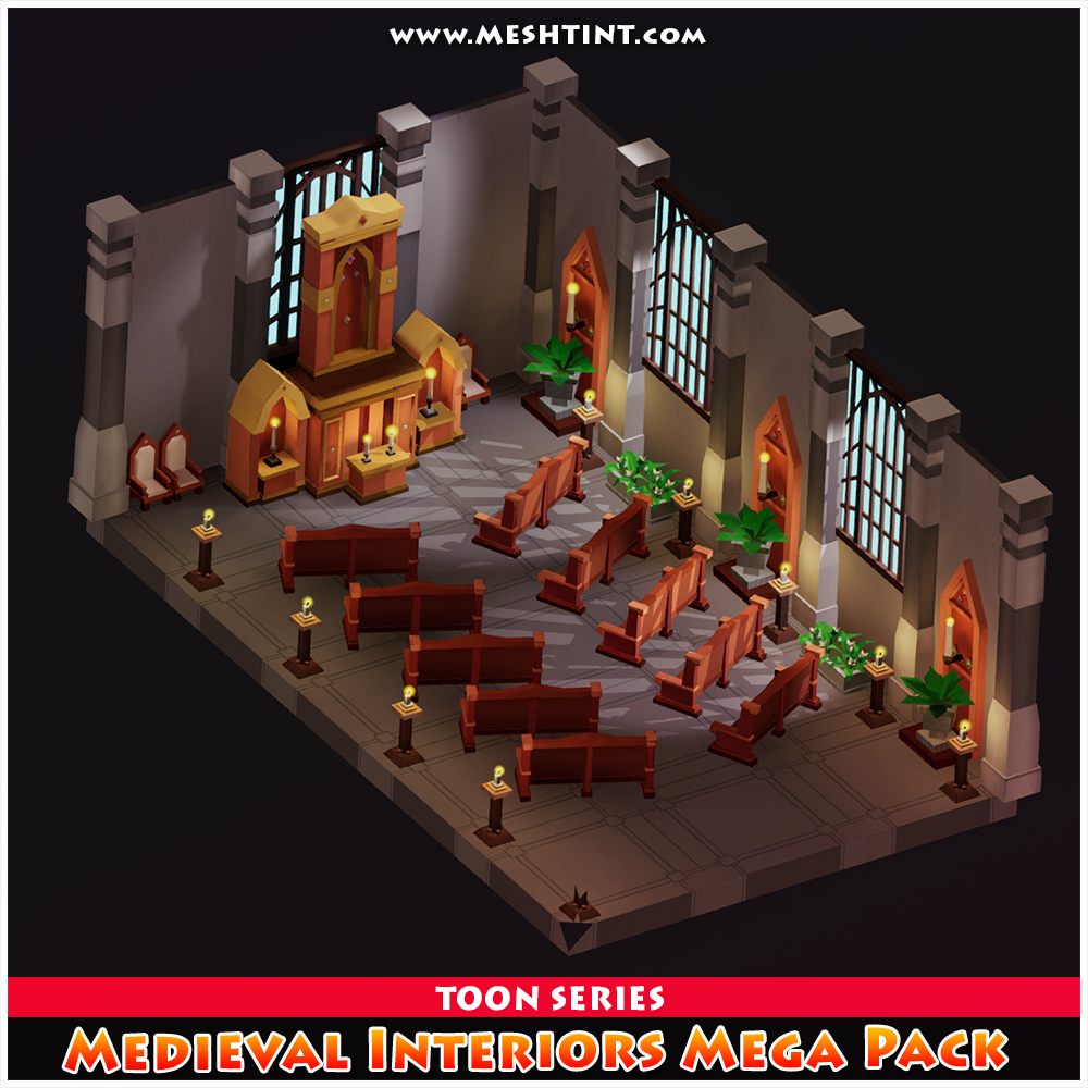 Meshtint Studio - Medieval Interiors Mega Pack Toon Series 1.3 | FREE 3D Model | Tutorial ...