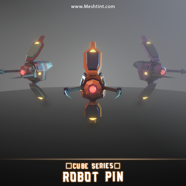 Meshtint Studio - CUBE - Robot Pin | FREE 3D Model | Tutorial | Learn Unity | Art Outsource