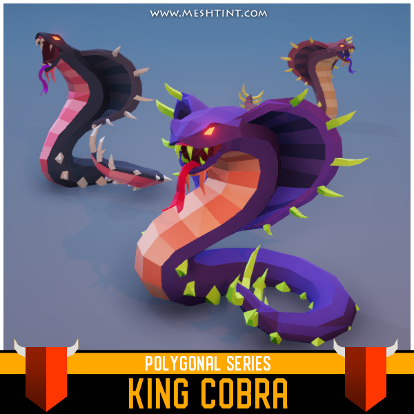 Meshtint Studio - Polygonal - King Cobra | FREE 3D Model | Tutorial | Learn Unity | Art Outsource