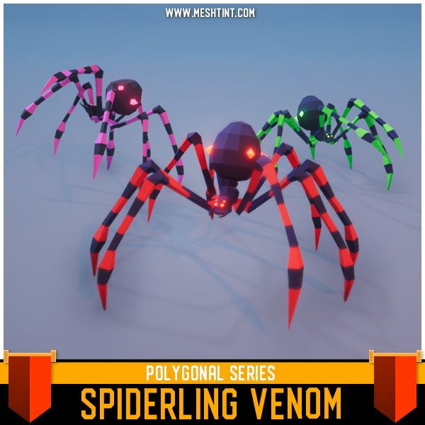 Meshtint Studio - Polygonal - Spiderling Venom | FREE 3D Model | Tutorial | Learn Unity | Art ...