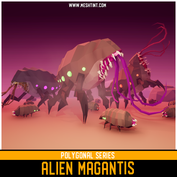 Meshtint Studio - Polygonal - Alien Magantis | FREE 3D Model | Tutorial | Learn Unity | Art ...