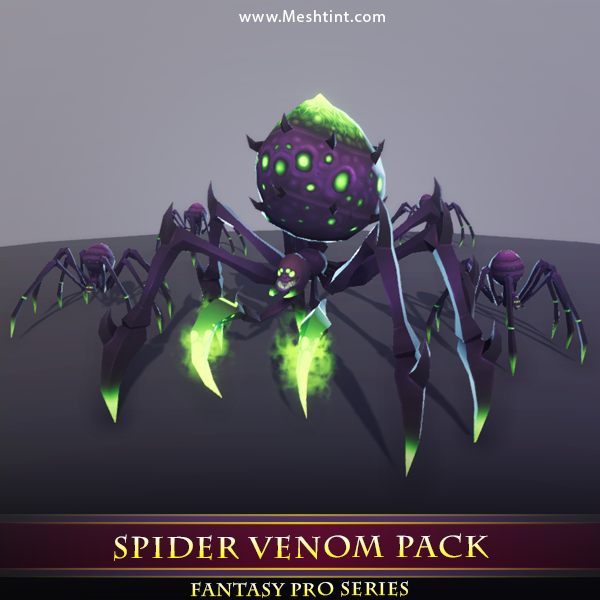 Meshtint Studio - Spider Venom Pack 1.5 | FREE 3D Model | Tutorial | Learn Unity | Art Outsource