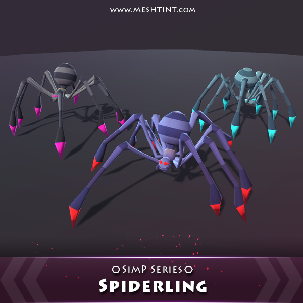Meshtint Studio - Spiderling SimP Series | FREE 3D Model | Tutorial | Learn Unity | Art Outsource