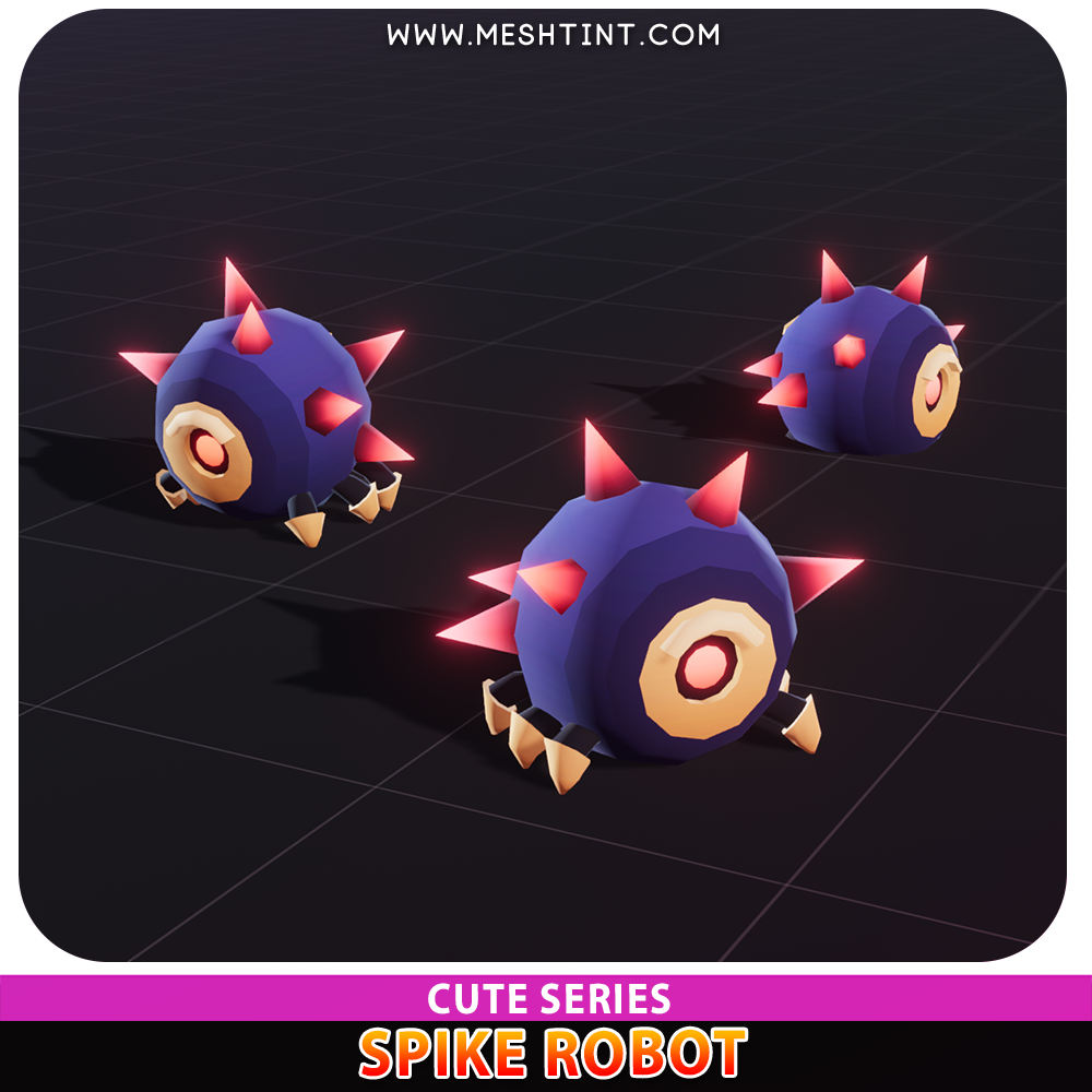 Meshtint Studio - Spike Robot Cute Series | FREE 3D Model | Tutorial | Learn Unity | Art Outsource