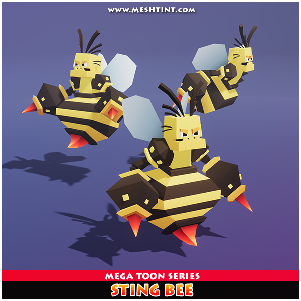 Meshtint Studio - Sting Bee Mega Toon Evolution Series | FREE 3D Model | Tutorial | Learn Unity ...
