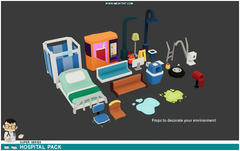 Meshtint Studio - Super Hospital Pack | FREE 3D Model | Tutorial ...
