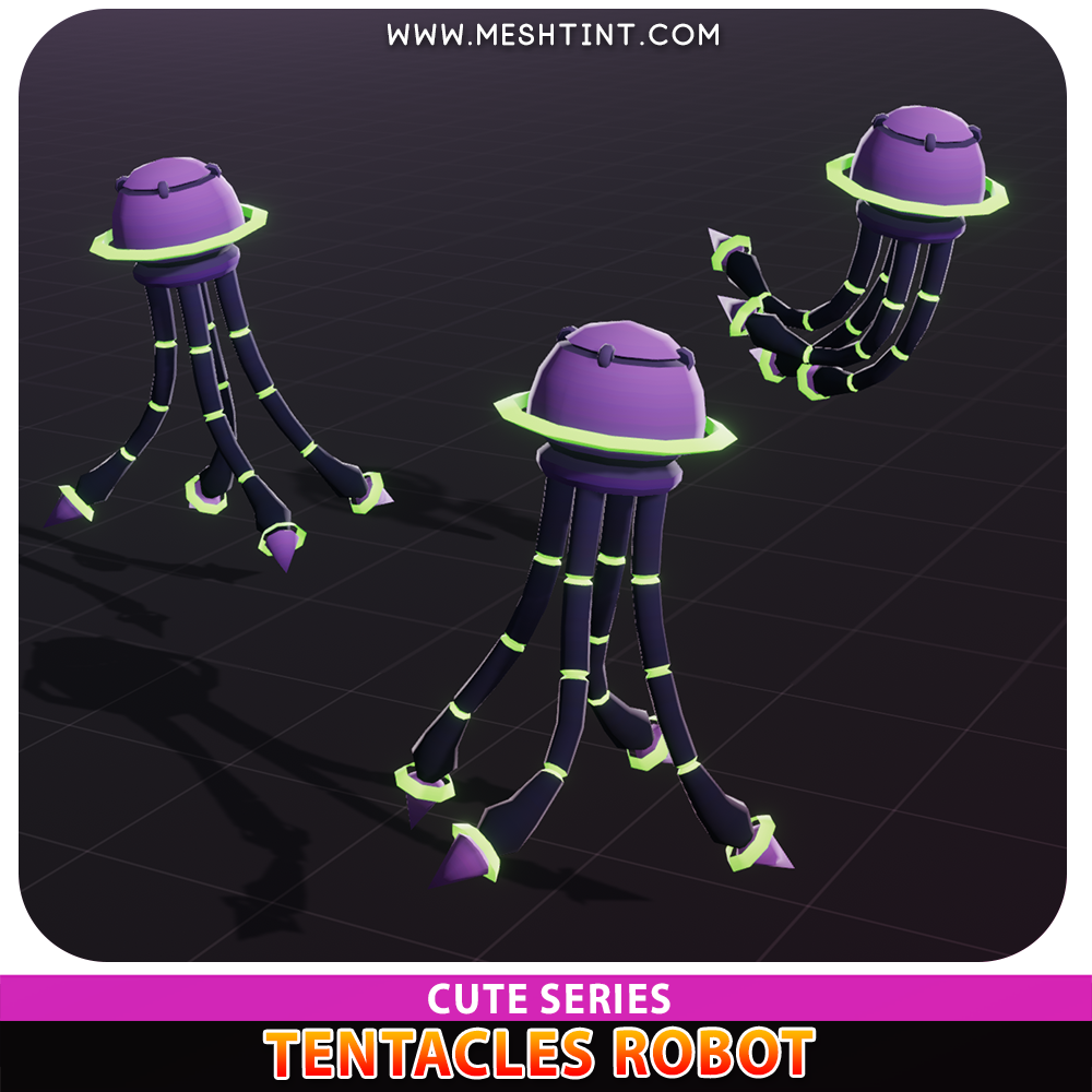 Meshtint Studio - Tentacles Robot Cute Series | FREE 3D Model | Tutorial | Learn Unity | Art ...